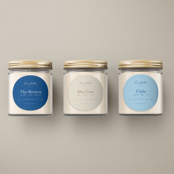 Round Candle Label Candle Label Template Candle Sticker | Etsy