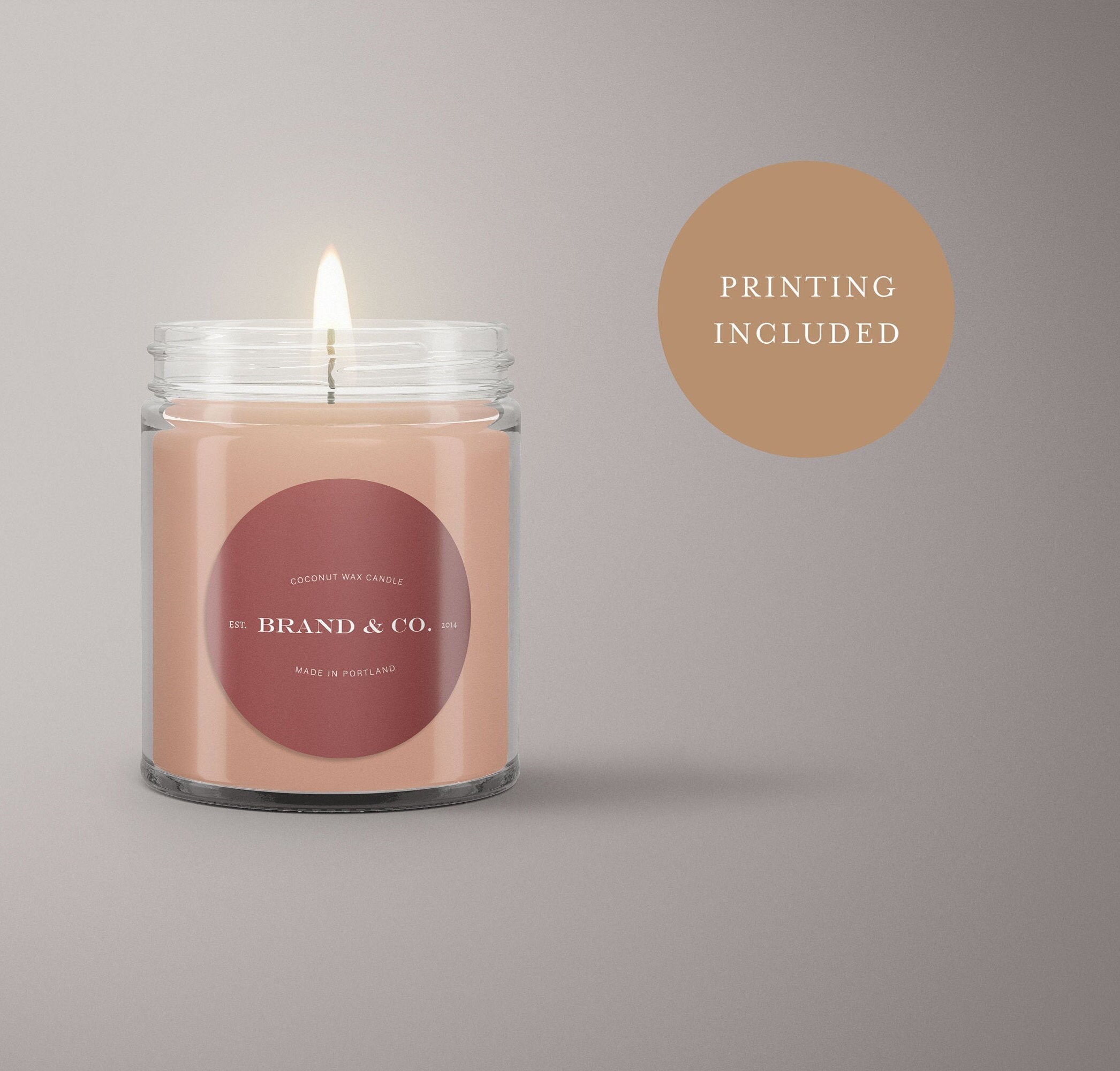 Round Candle Label Candle Label Template Minimalist | Etsy