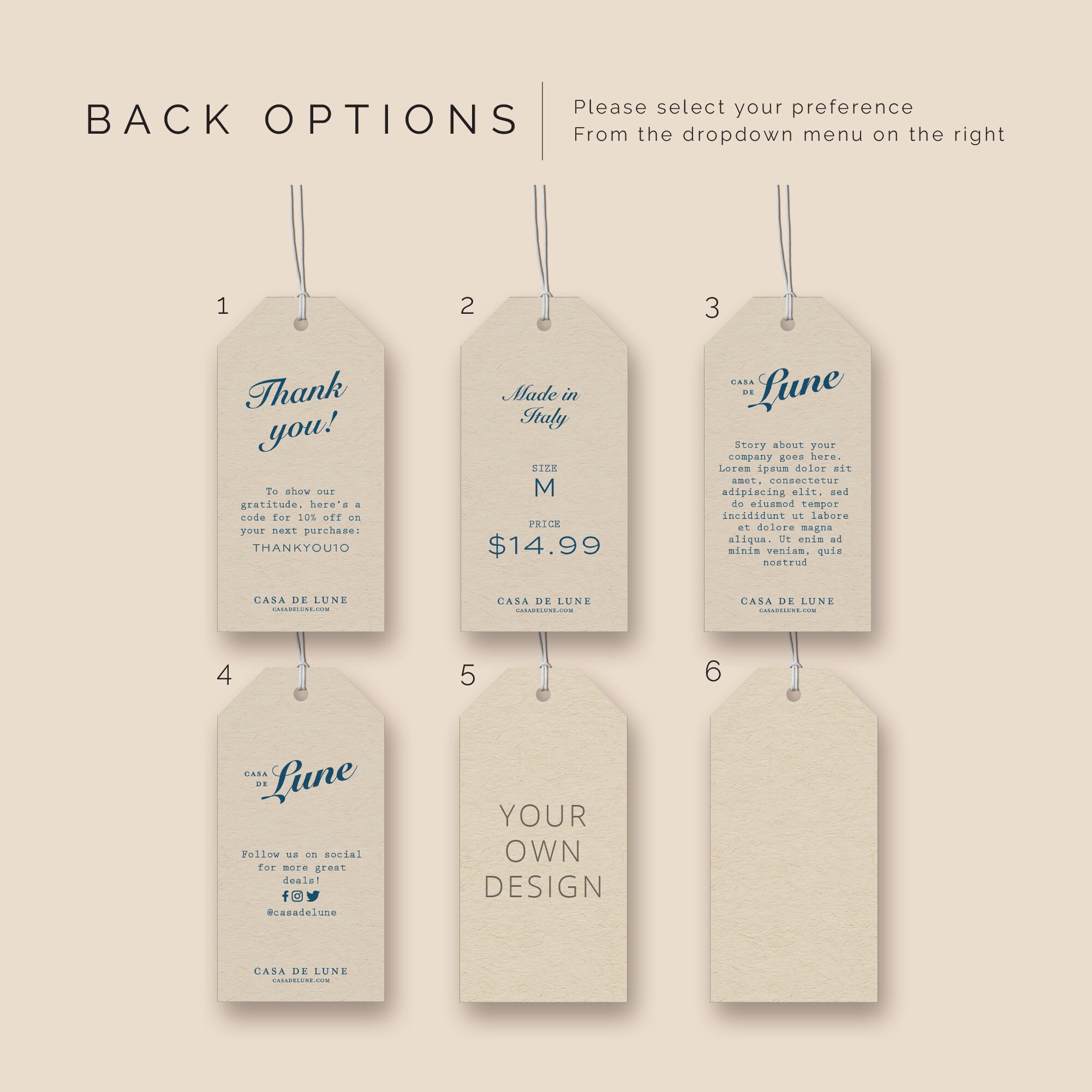 Custom Hang Tag Clothing Labels Swing Tags Customizable | Etsy