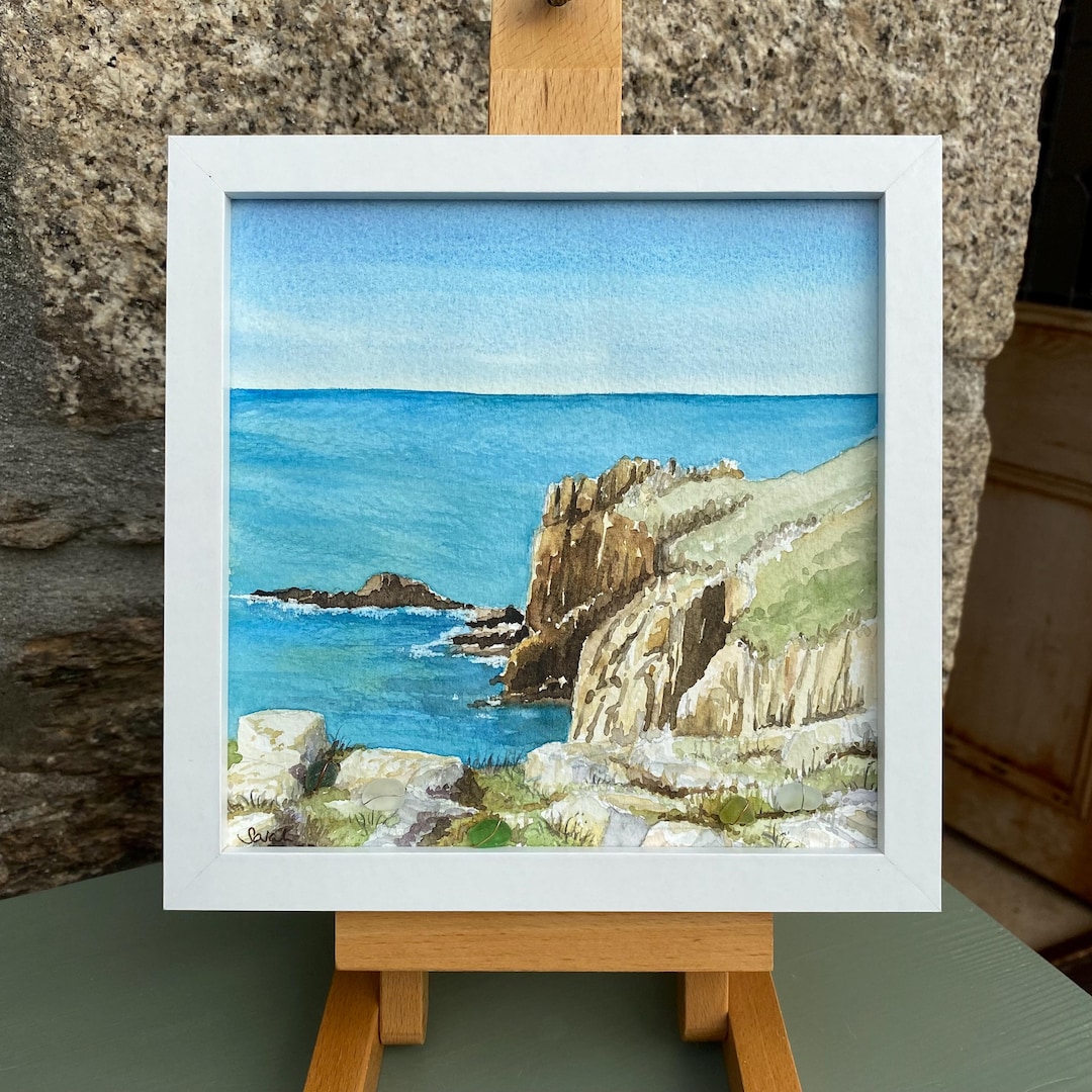 Land's End, Cornwall Original Watercolour Painting With Cornish Sea ...