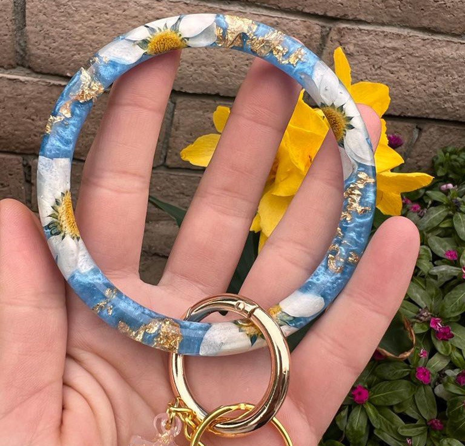 Personalized Keychain Bangle Personalized Keychain Ring | Etsy