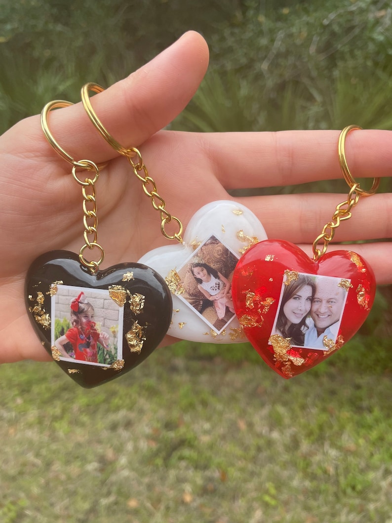 Photo Keychain/ Personalized Picture Keychain/ Resin Photo - Etsy