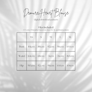 Demure Heart Blouse Sewing Pattern PDF - Etsy