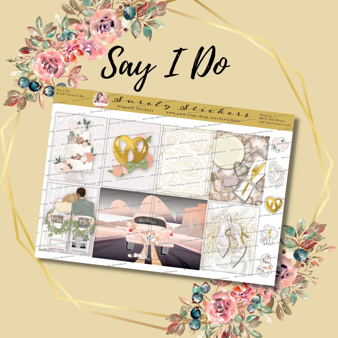 Say I Do Deluxe Sticker Kit - Etsy Österreich