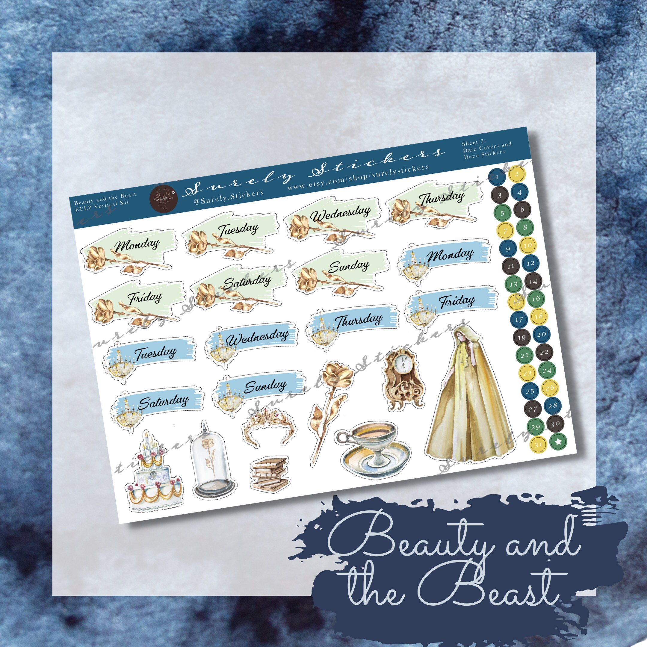 Beauty and the Beast Full Sticker Kit - Etsy