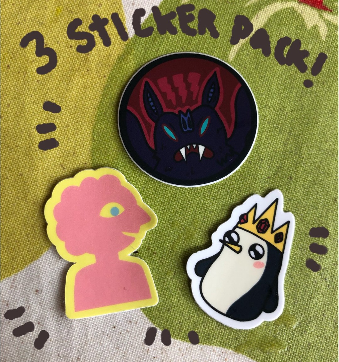 Adventure Time Mini Stickers pack of 3 - Etsy