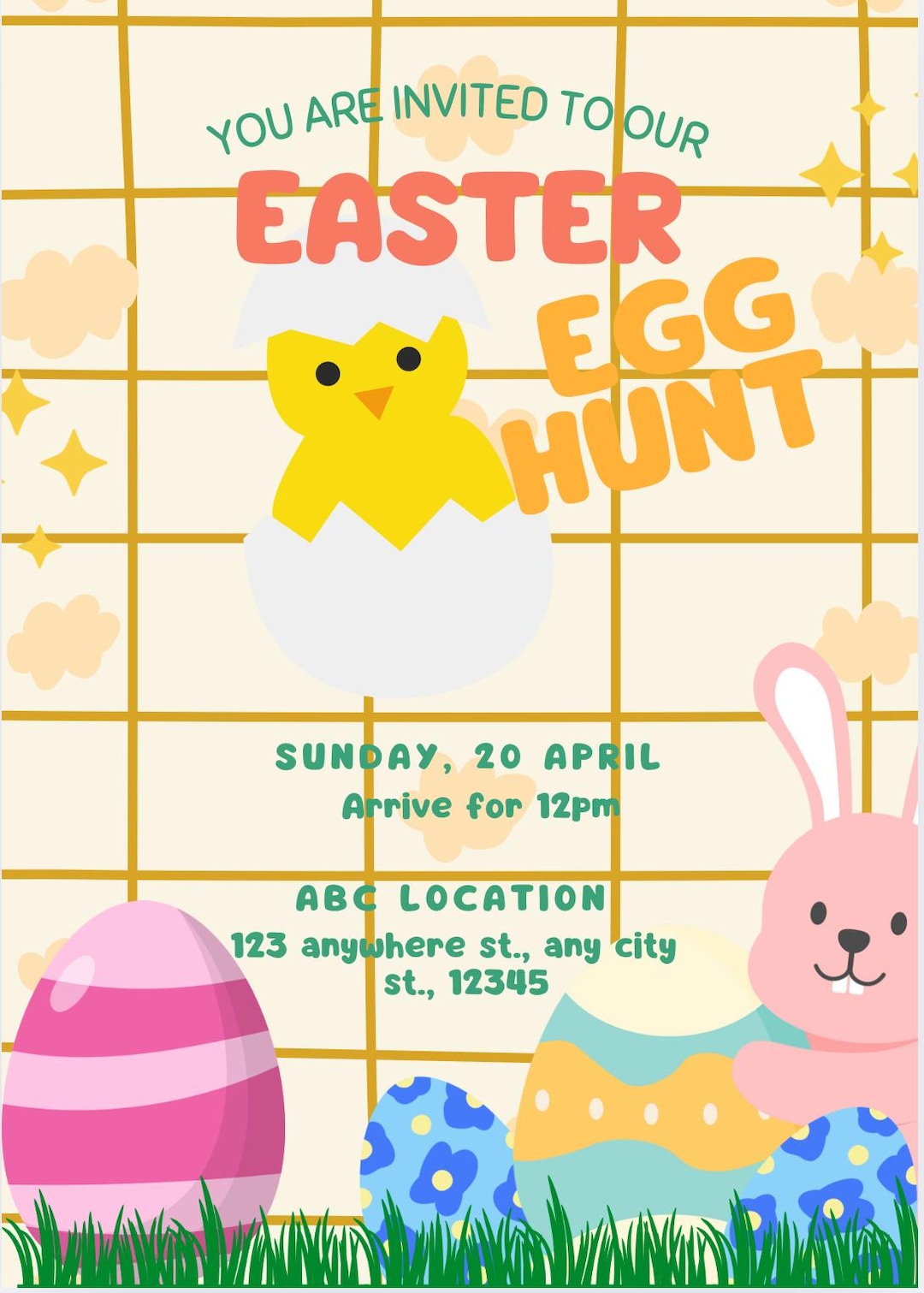 Easter Egg Hunt Invitation | Printable Easter Party Invite | Kids ...