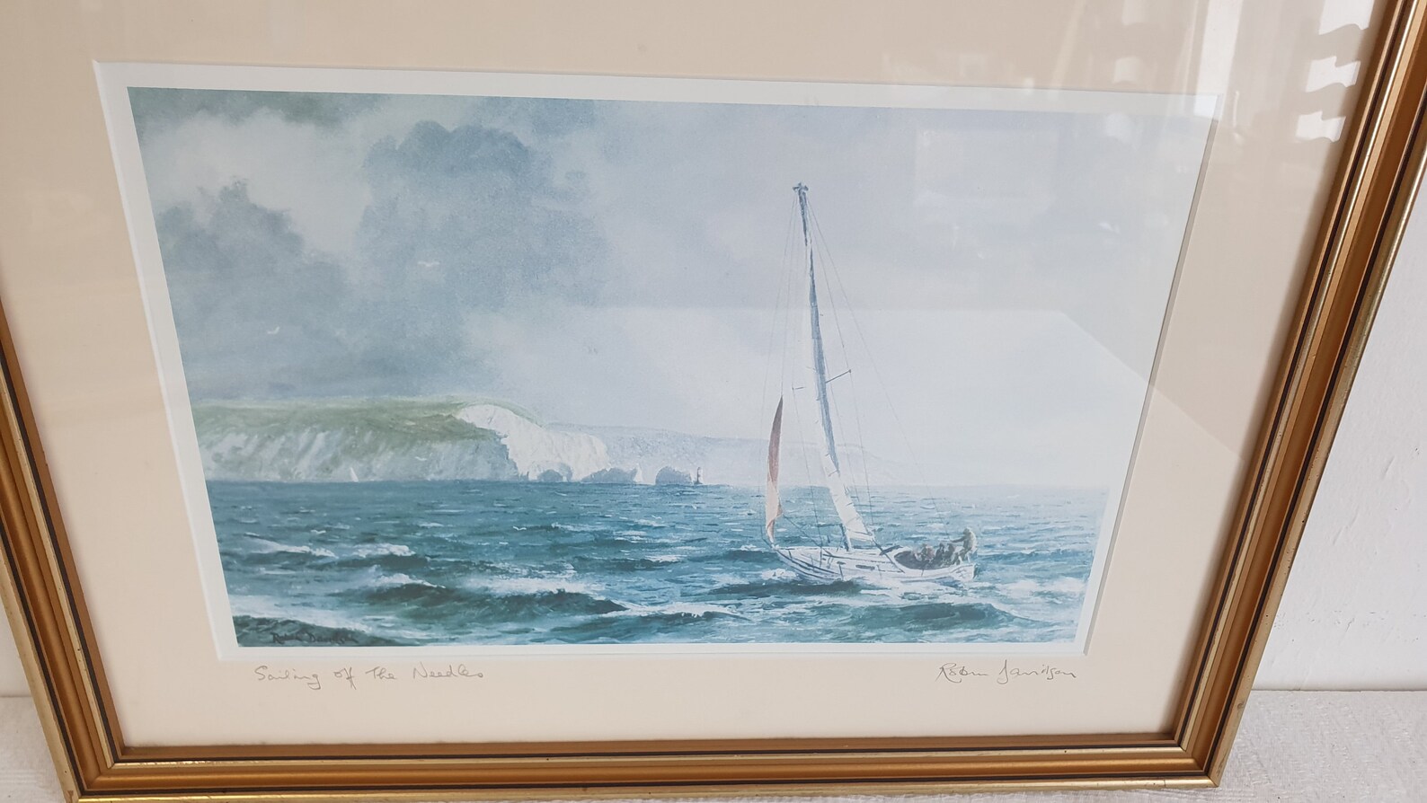 Signed Sailing Off The Needles Print Robin Davidson Gold | Etsy