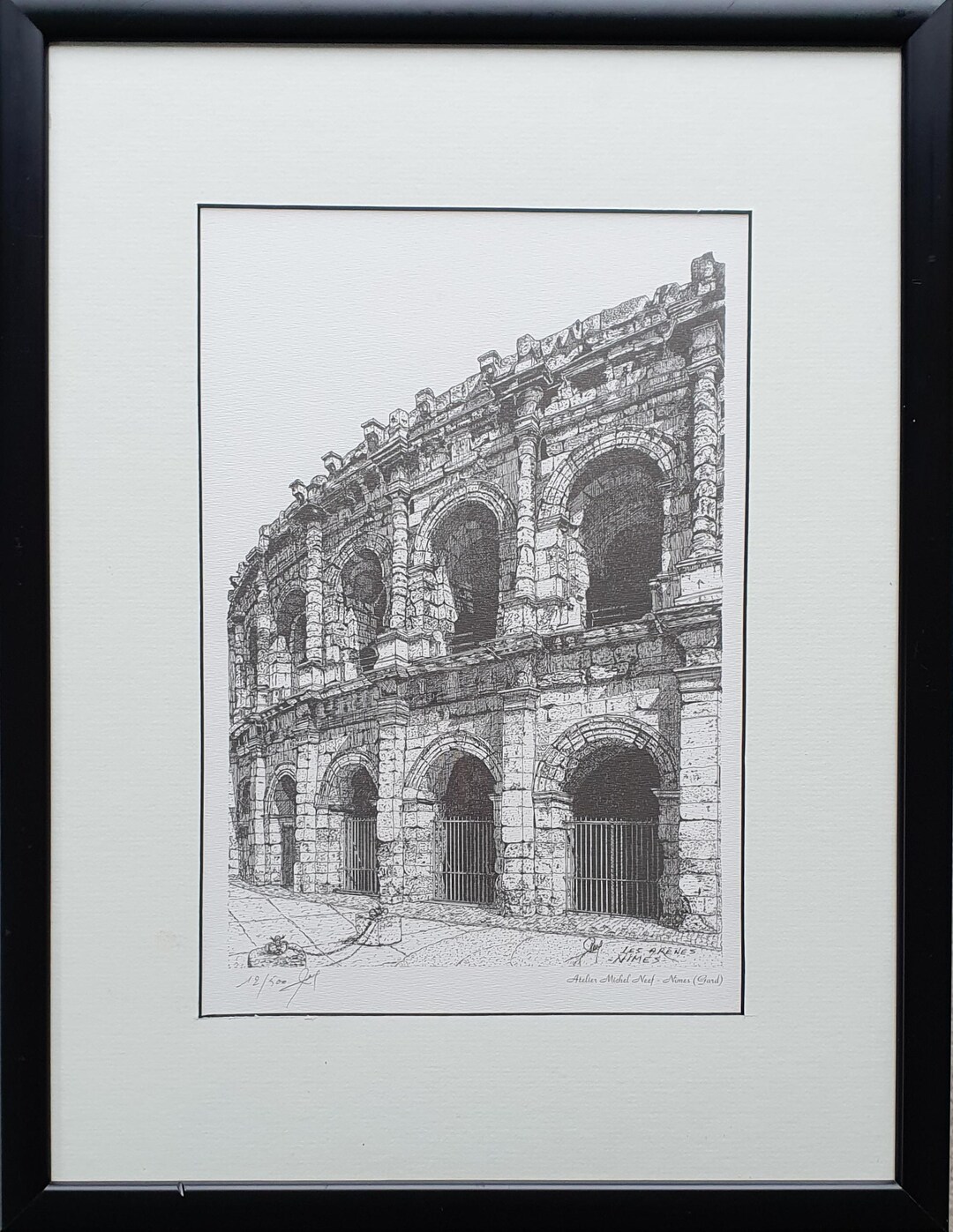 Vintage Limited Edition Print of the Roman Amphitheatre in Nimes France ...