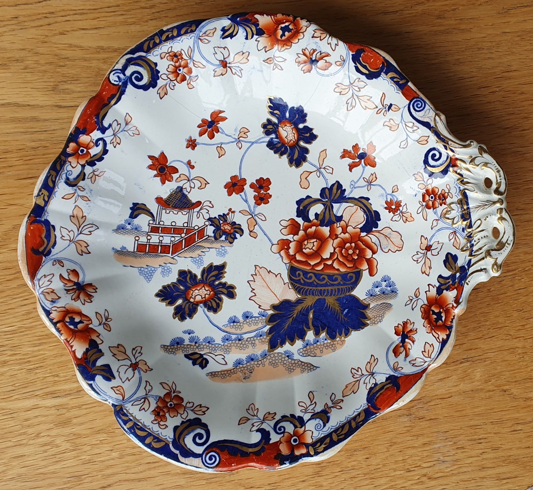 Rare Antique Amherst Japan Stone China Shell Shaped Serving Dish Circa ...