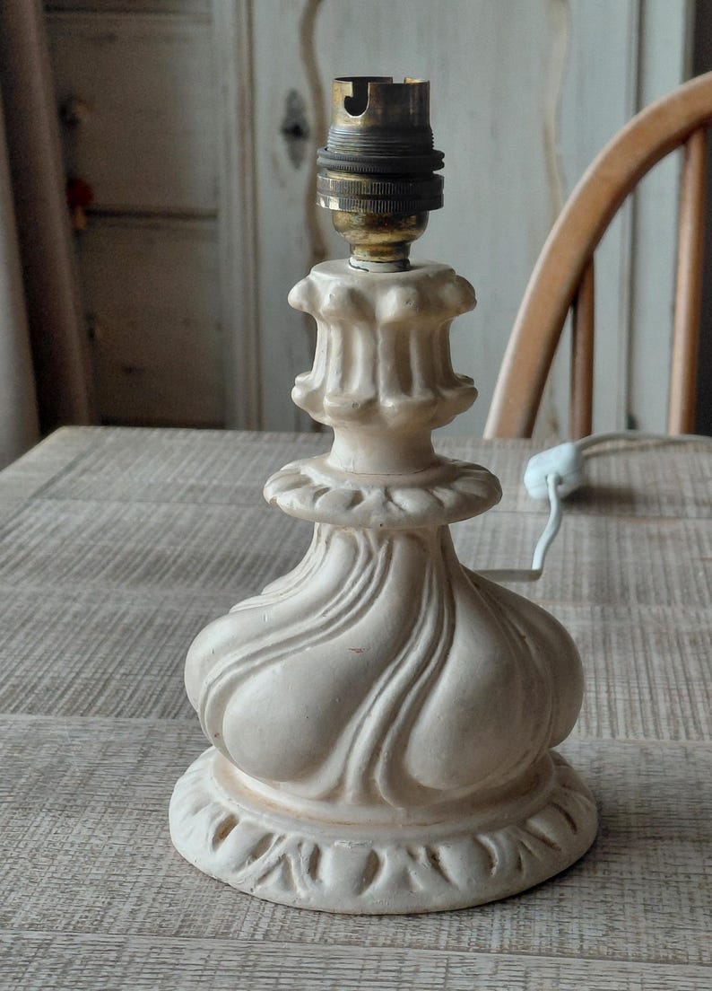 Vintage Carved Stone or Plaster Table Lamp Base Neoclassical or Baroque ...