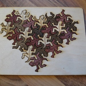 Escher Lizard Spiral PLANS Gecko Tessellation FILES - Etsy