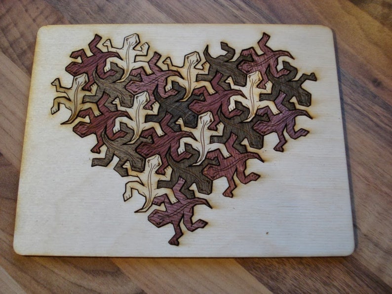 Escher Lizard Spiral PLANS Gecko Tessellation FILES - Etsy