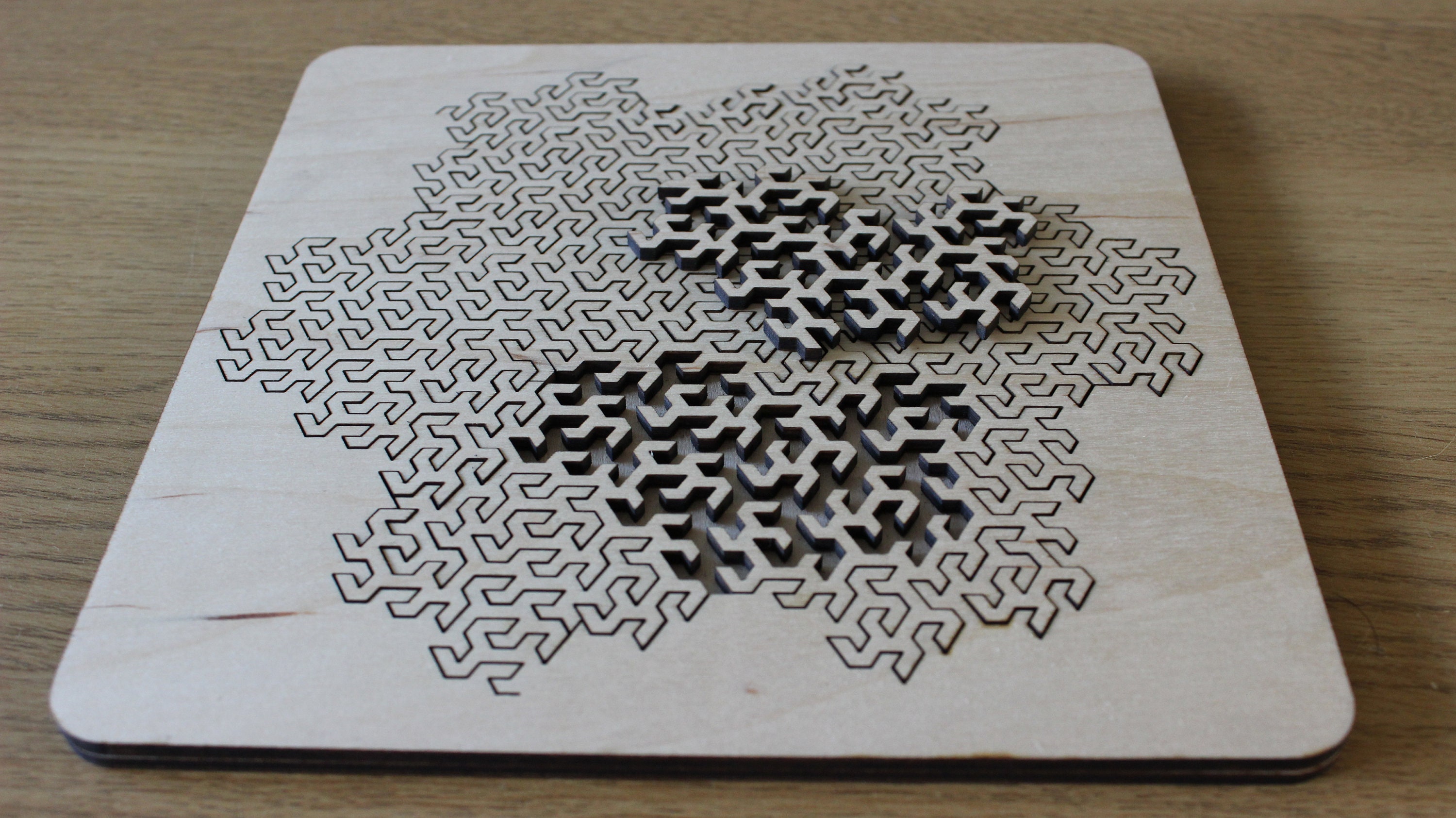 Gosper Curve Tray Puzzle PLANS Fractal Puzzle FILES - Etsy