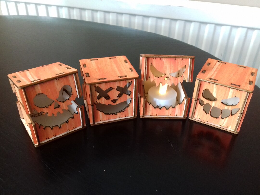 Four Halloween Pumpkin Box PLANS, Gift Box FILES - Etsy