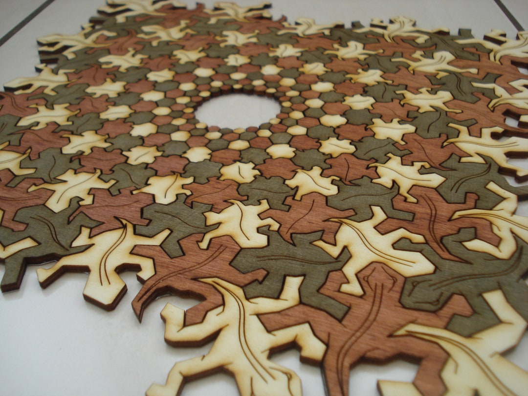 Escher Lizard Spiral PLANS Gecko Tessellation FILES - Etsy