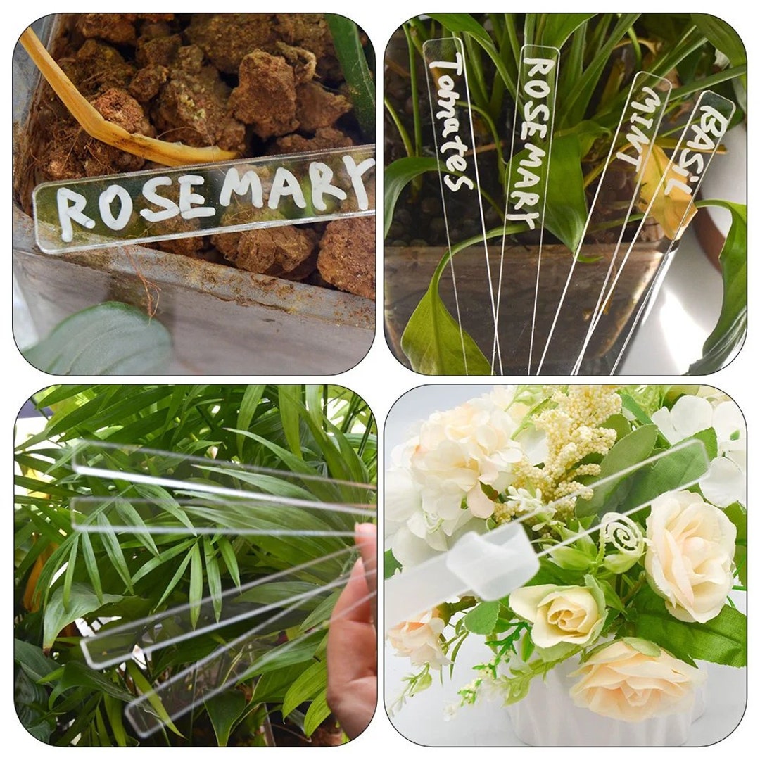 Clear Acrylic Plant Markers (48-pack) - Versatile Gardening Labels - Etsy