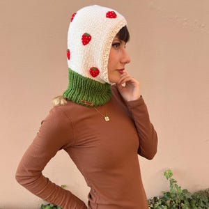 Balaclava Knit Strawberry Crochet Balaclava Woman Unique Winter Hat ...