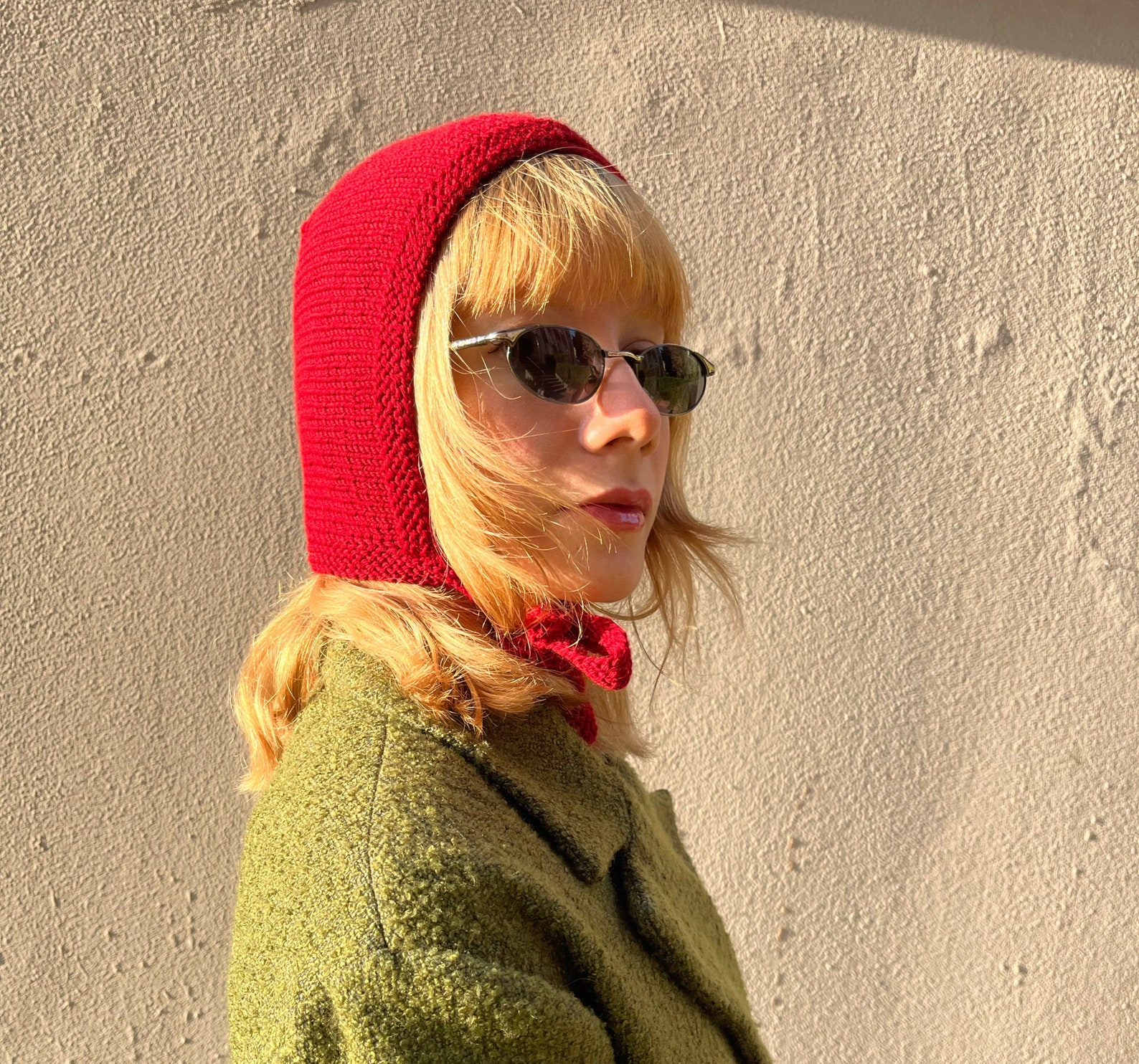Hand-knit Wool Bonnet: Vintage Winter Hood, Cozy Ear Warmer - Etsy