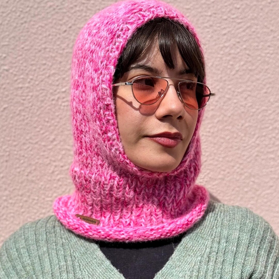 Mohair Balaclava Super Soft and Warm, Pink Balaclava, Fluffy Balaclava ...