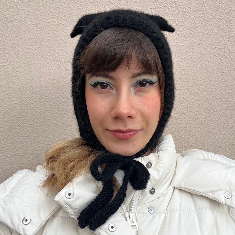 Knitted Cat Ear Hat - Etsy