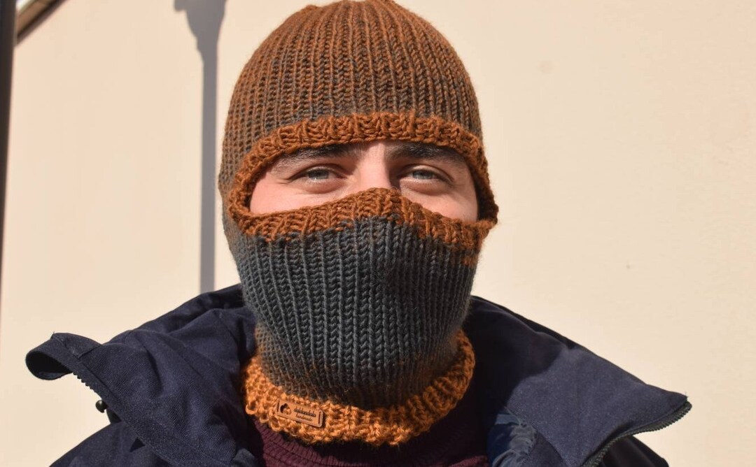 Hand Knit Balaclava: Wool Blend Full Face Ski Mask - Etsy