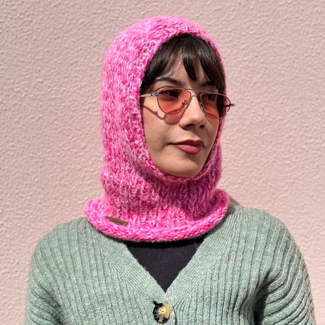 Mohair Balaclava Super Soft and Warm, Pink Balaclava, Fluffy Balaclava ...