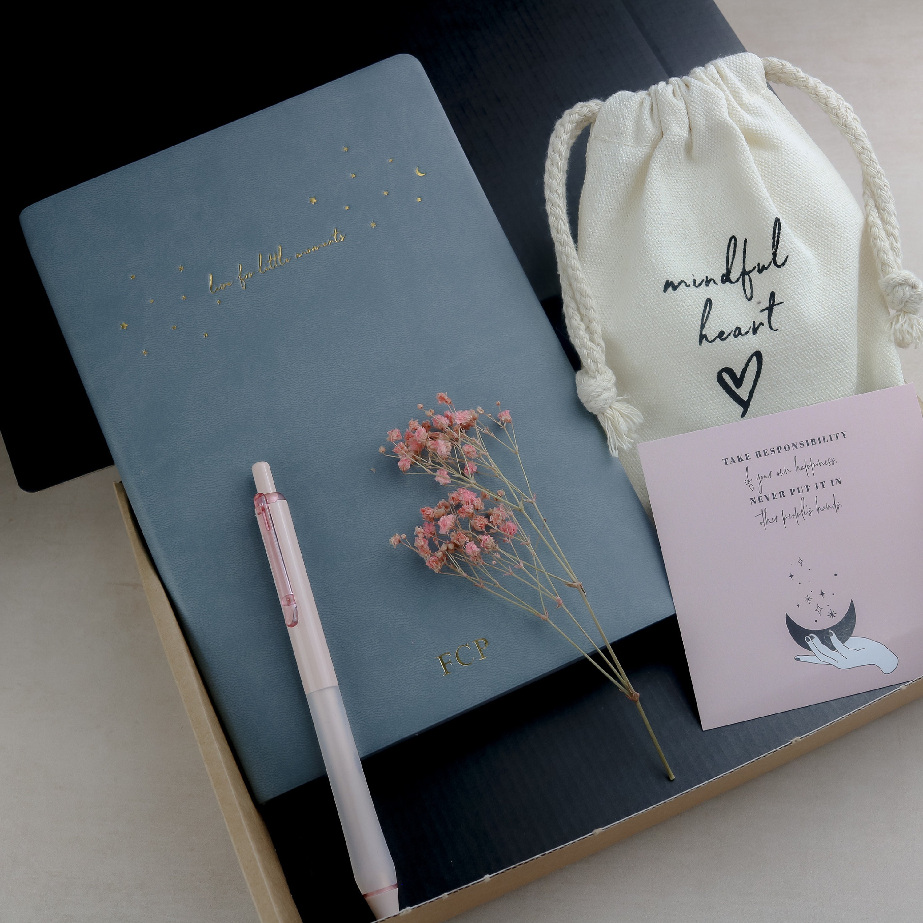 Journal GIFT BOX Lined Journal Affirmation Cards Pen - Etsy