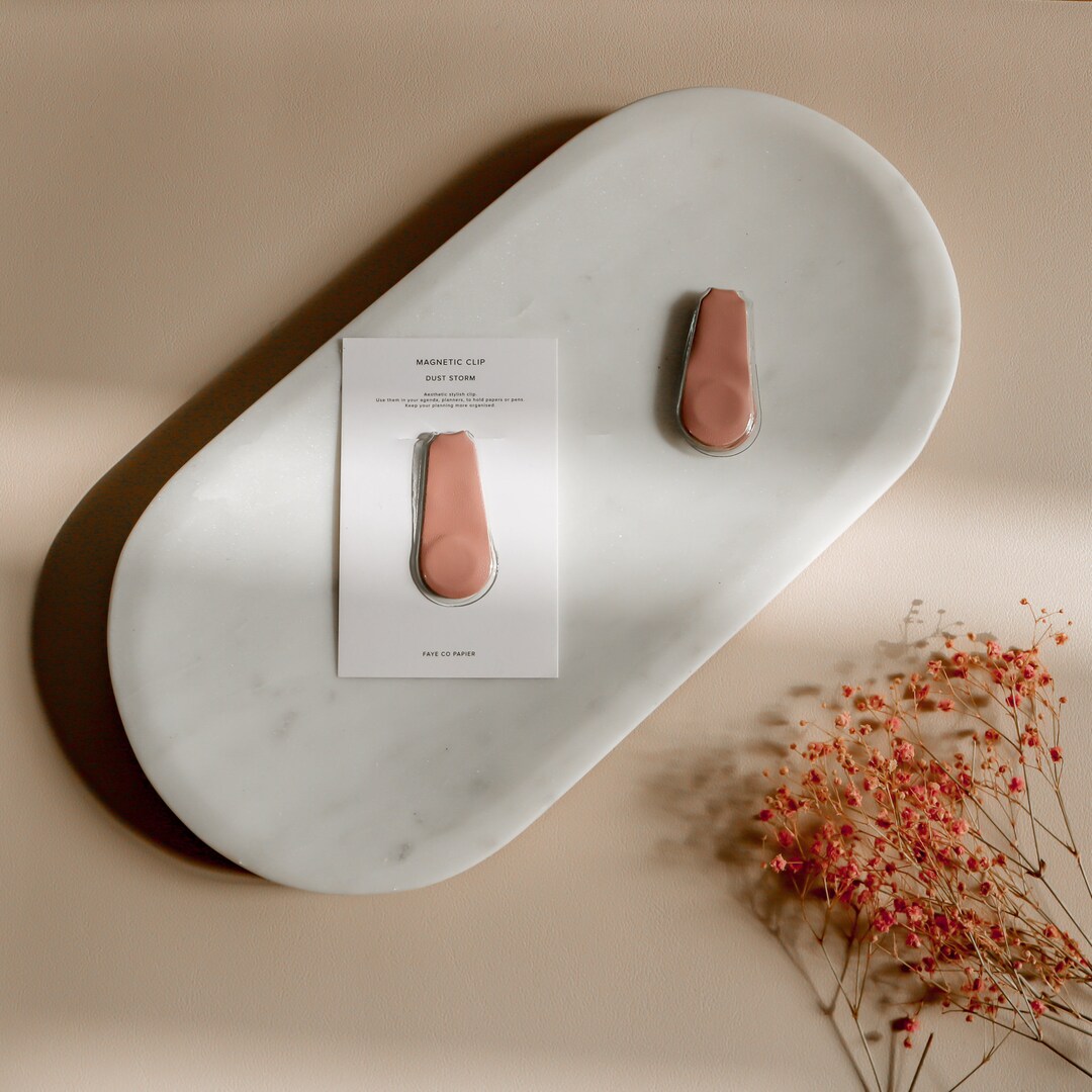 Neutral Dusty Nude Magnetic Clip Neutral Clip Pen Loop for Journal ...