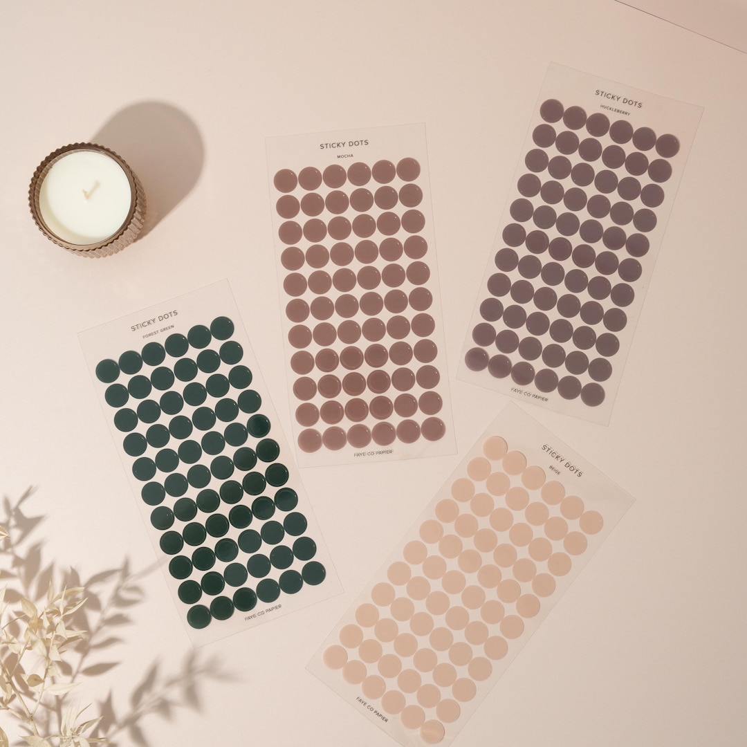 Minimal Transparent Sticky Circle Dots | Neutral Earthy Colour Circle ...