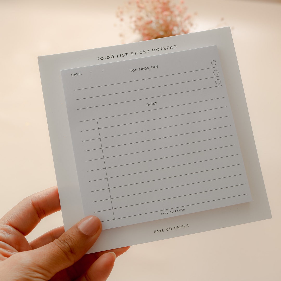 Minimal To-do List Square Sticky Notepad Mini Sticky Notepad - Etsy