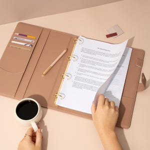 Personalised A4 Ring Binder Organiser|luxury A4 Portfolio| 4 Gold Rings ...