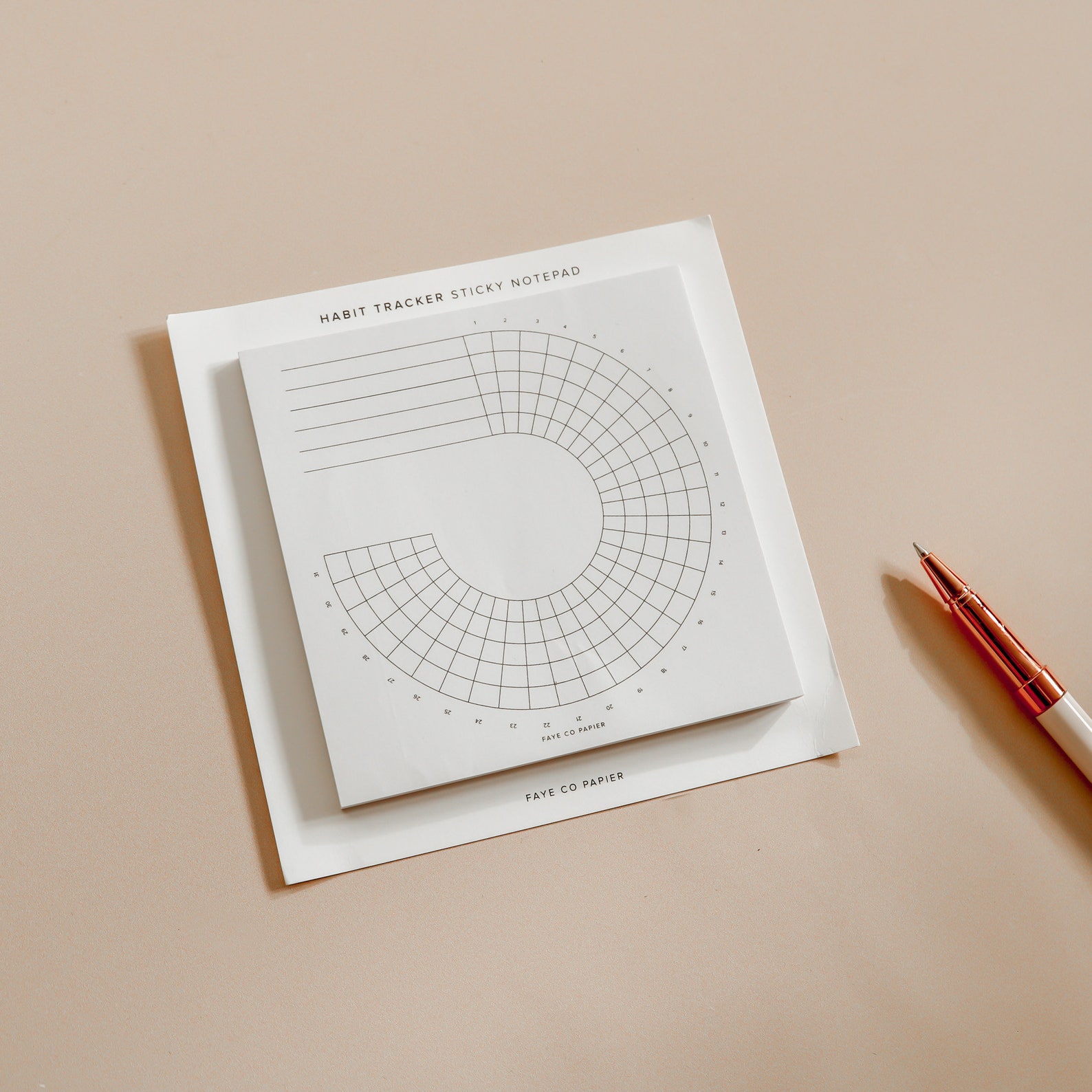 Minimal Habit Tracker Wheel Square Sticky Notepad Mini - Etsy