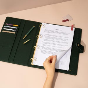 Personalised A4 Ring Binder Organiser|luxury A4 Portfolio| 4 Gold Rings ...