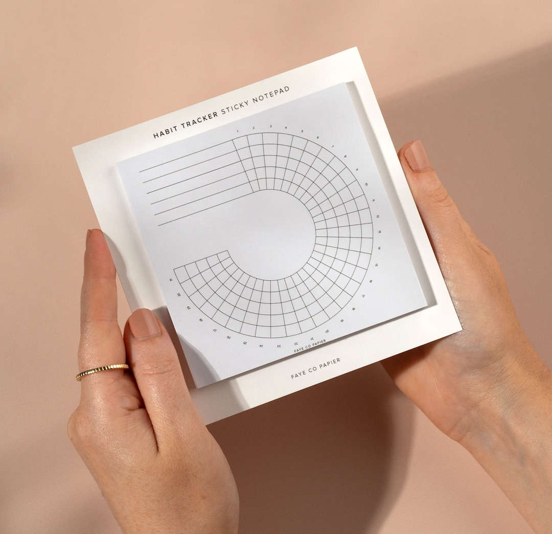 Minimal Habit Tracker Wheel Sticky Notepad | Mini Sticky Notepad ...