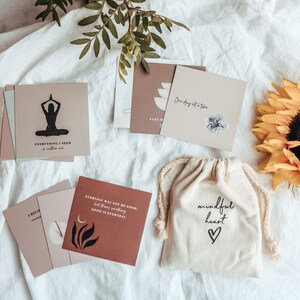 Mindfulness Daily Affirmation Cards Set Mini Gift Set Yoga | Etsy UK