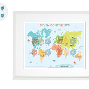 Seven Continents Puzzle, Printable World Map, World Continents ...