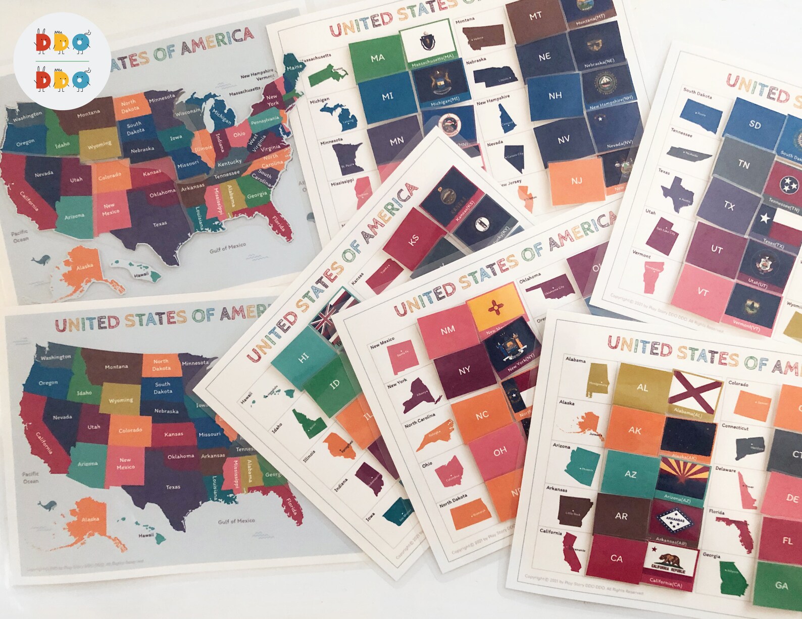 United States Map Puzzle, States and Capitals Activity Set, Printable ...