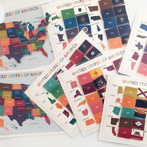 United States Map Puzzle, States and Capitals Activity Set, Printable ...