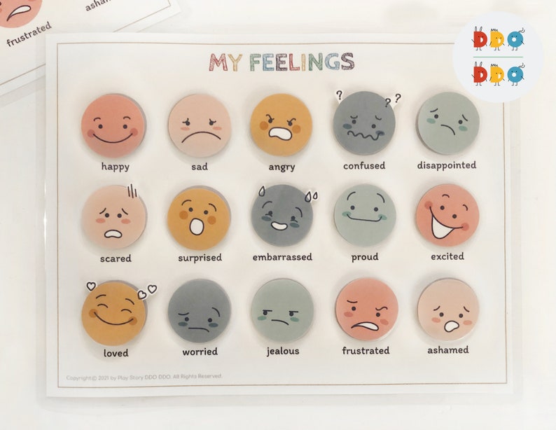 Feelings Chart,learning Feelings,emotions Poster,kids Room Deco ...