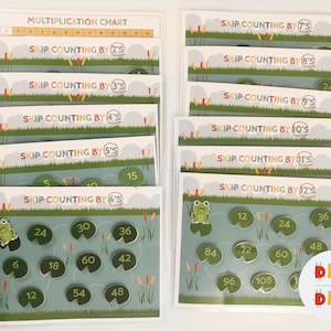 Skip Counting 2-12’s, Multiplication Chart, Counting Mats, Learning ...