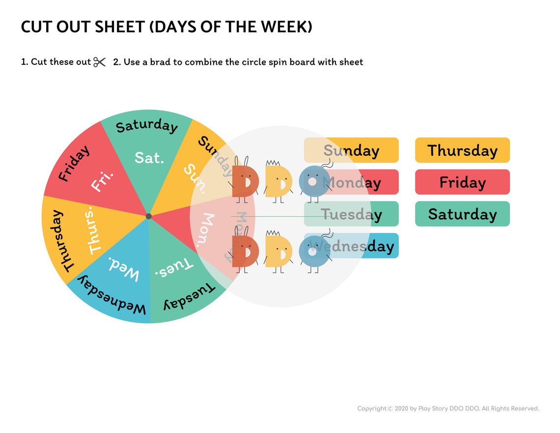 Days of the Week, Circle Time Printable, Worksheets for Pre-k and K ...
