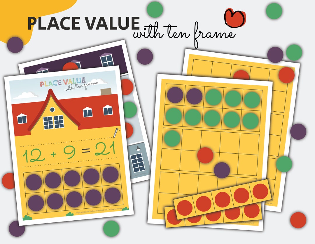 Place Value Activity, Math Game, Printable Ten Frame, Math Worksheet ...