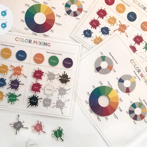 Color Mixing Guide, Color Wheel, Kids Art, Printable Color Chart Poster ...
