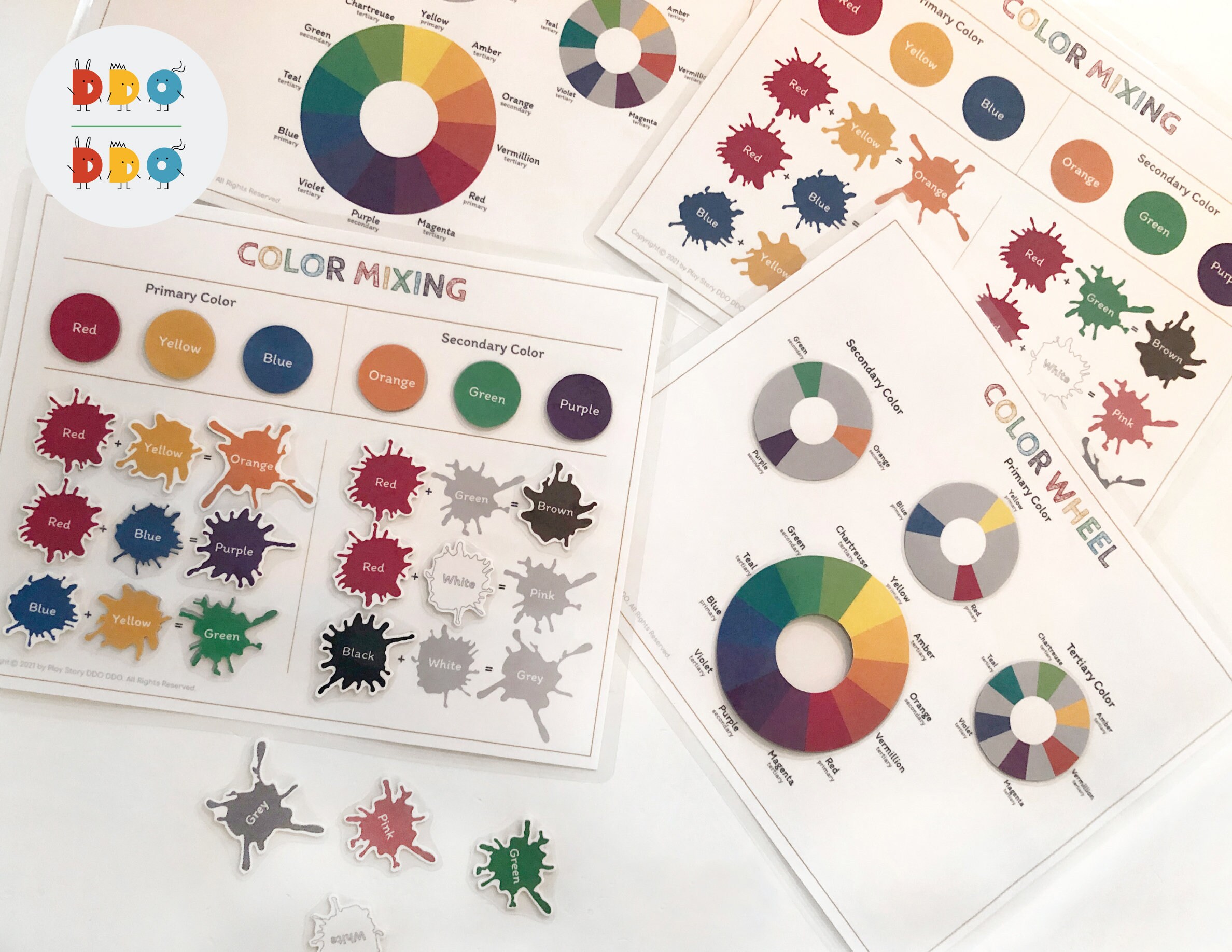 Color Mixing Guide, Color Wheel, Kids Art, Printable Color Chart Poster ...