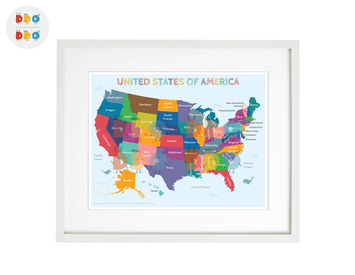 United States Map Puzzle, States and Capitals Activity Set, Printable ...