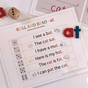 Word Family -at, CVC Reading Game, Beginning Phonics Activity, Learning ...