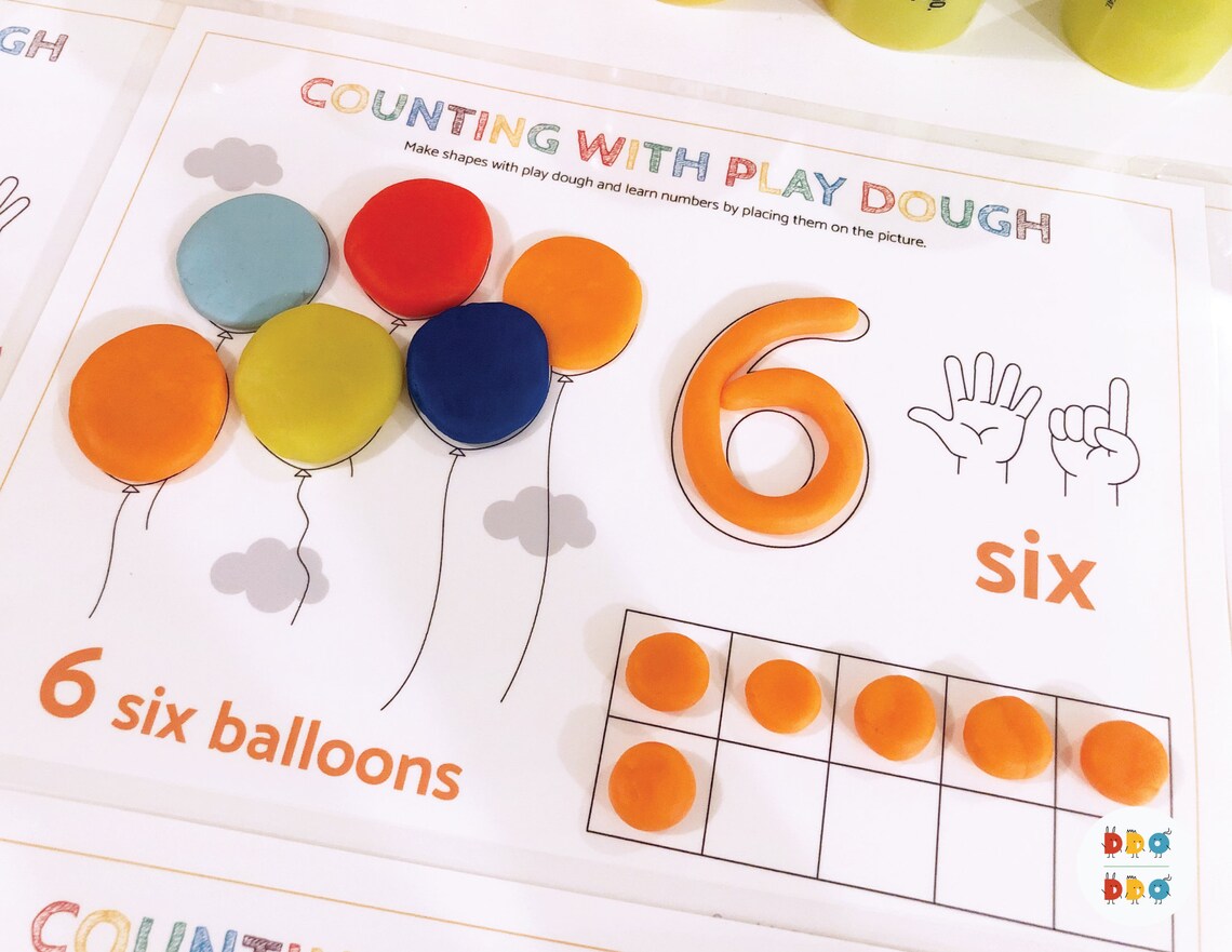 Play Dough Counting Mats, Counting With Play Dough, Learning Numbers ...
