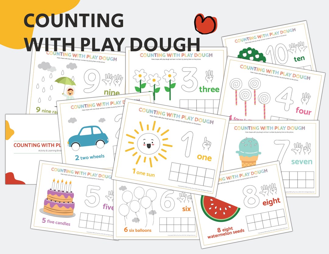 Play Dough Counting Mats, Counting With Play Dough, Learning Numbers ...