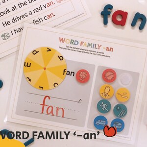 Word Family -an, CVC Reading Game, Beginning Phonics Activity, Learning ...